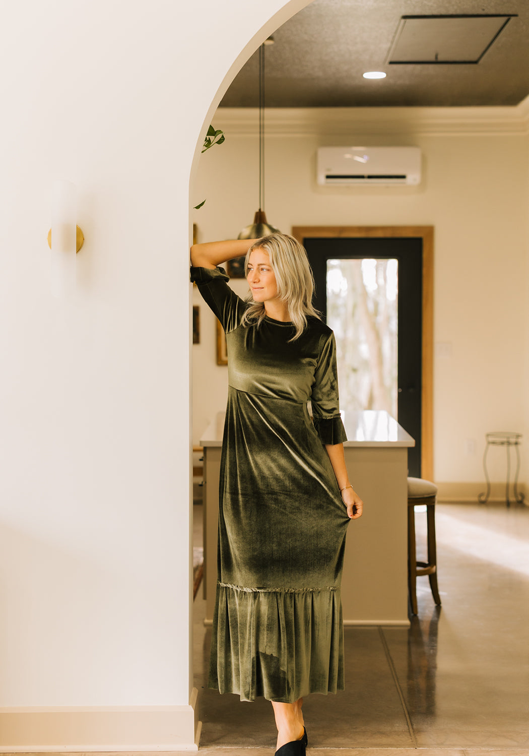'Adeline' Velvet Tiered Maxi Dress – Grace and Joy Company